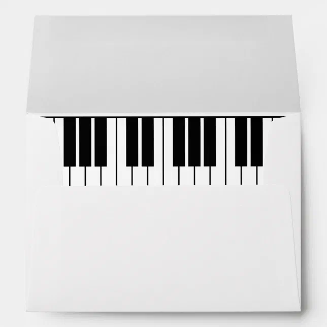 Black and white piano keys liner envlopes envelope | Zazzle