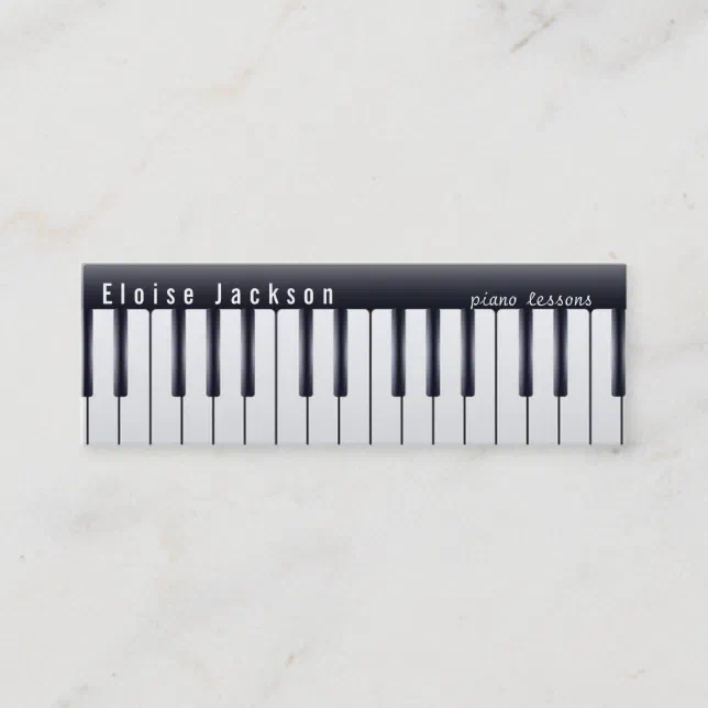 black and white piano music profile card | Zazzle