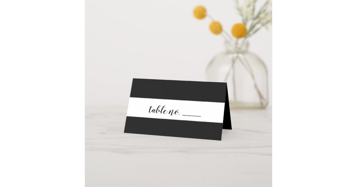 Black and White Place Cards | Zazzle