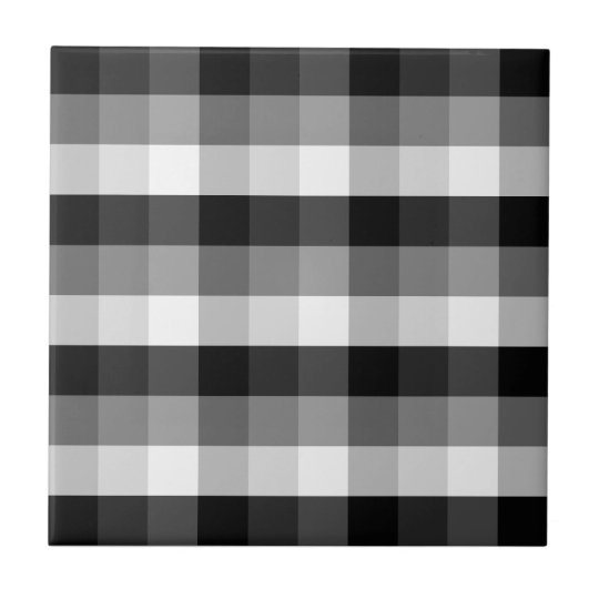 Black and White Plaid Ceramic Tile | Zazzle.com