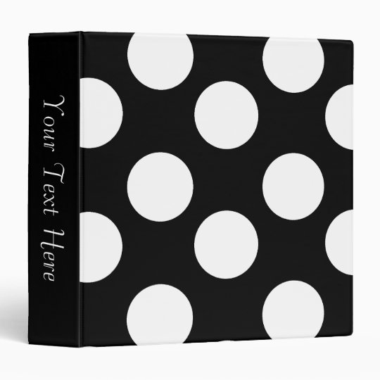 Black and White Polka Dot 3-Ring Binder | Zazzle.com