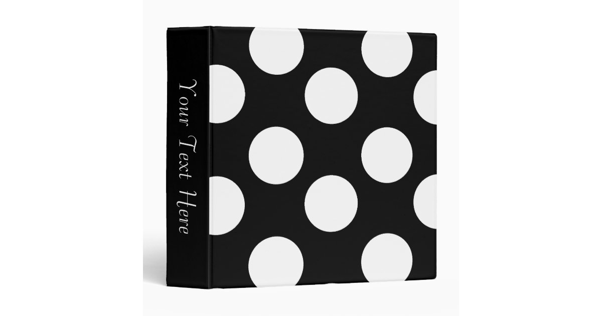 Black and White Polka Dot 3-Ring Binder | Zazzle