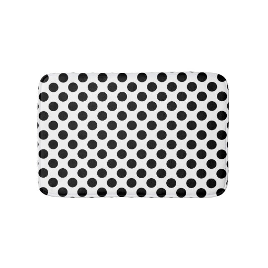 Black And White Polka Dot Bathroom Mat