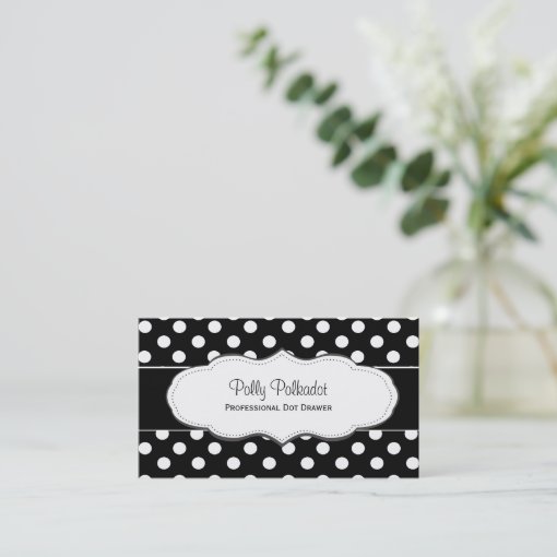 Black and White Polka Dot Business Cards | Zazzle