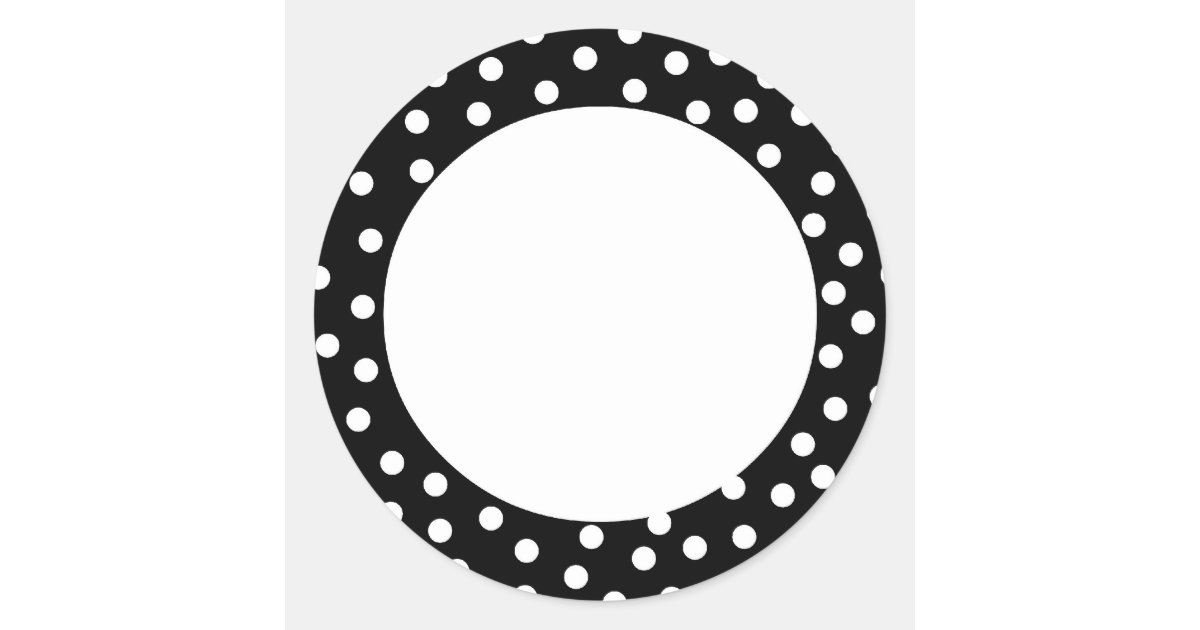 Black and White Polka Dot Classic Round Sticker | Zazzle