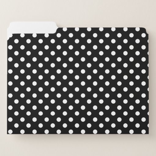 Black and White Polka Dot File Folder | Zazzle