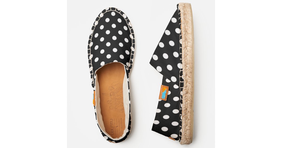 Black and White Polka Dot Fun Classic Custom Espadrilles | Zazzle