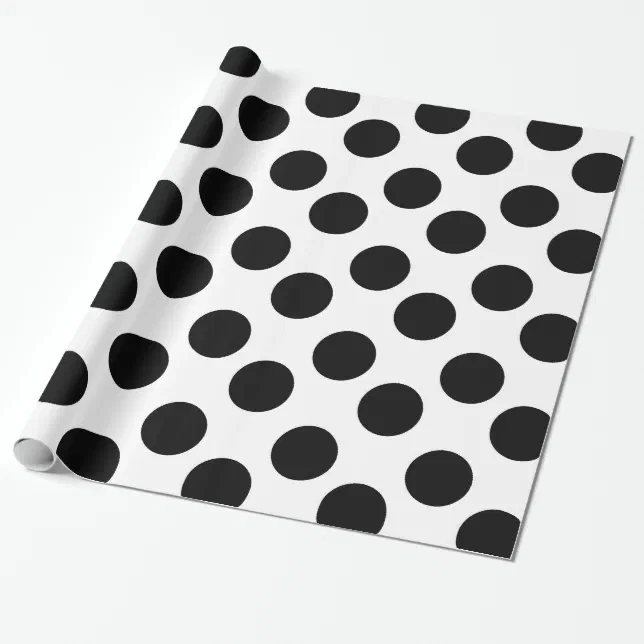 Black and White Polka Dot Gift Wrapping Paper | Zazzle
