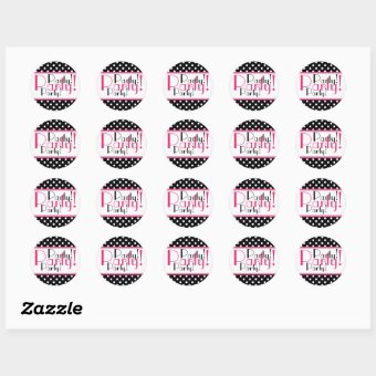 Black and White Polka Dot Party Sticker | Zazzle