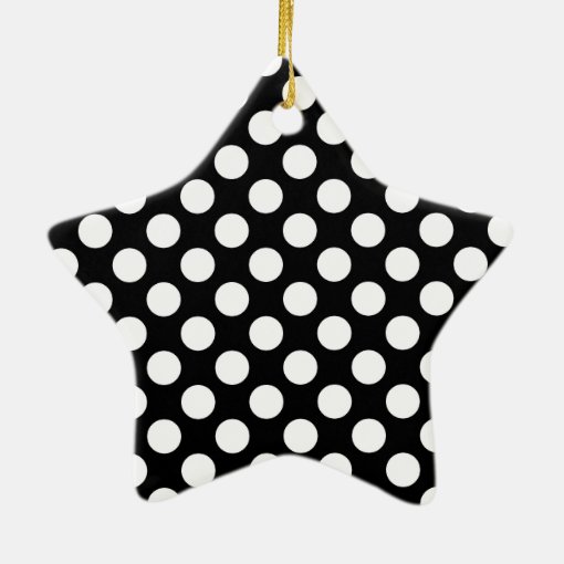 Black and White Polka Dot Pattern Ceramic Ornament | Zazzle