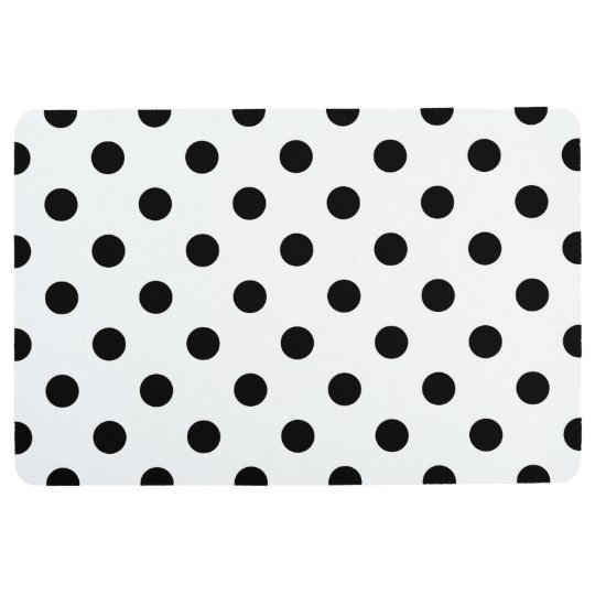 Black And White Polka Dot Pattern Floor Mat
