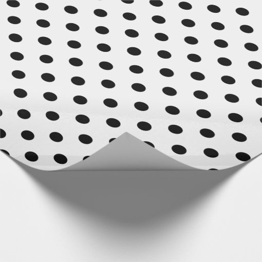 Black and white polka dot pattern wrapping paper | Zazzle