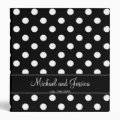 Black and White Polka Dot Personalized Wedding Binder | Zazzle