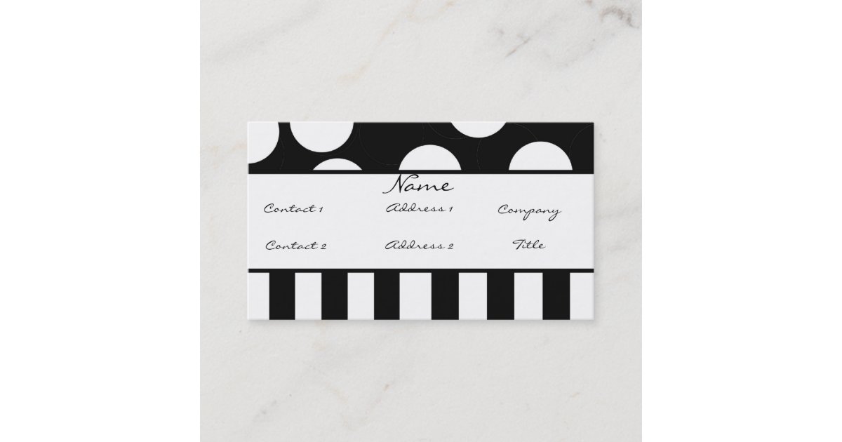 Black and White Polka Dot Profile Card | Zazzle