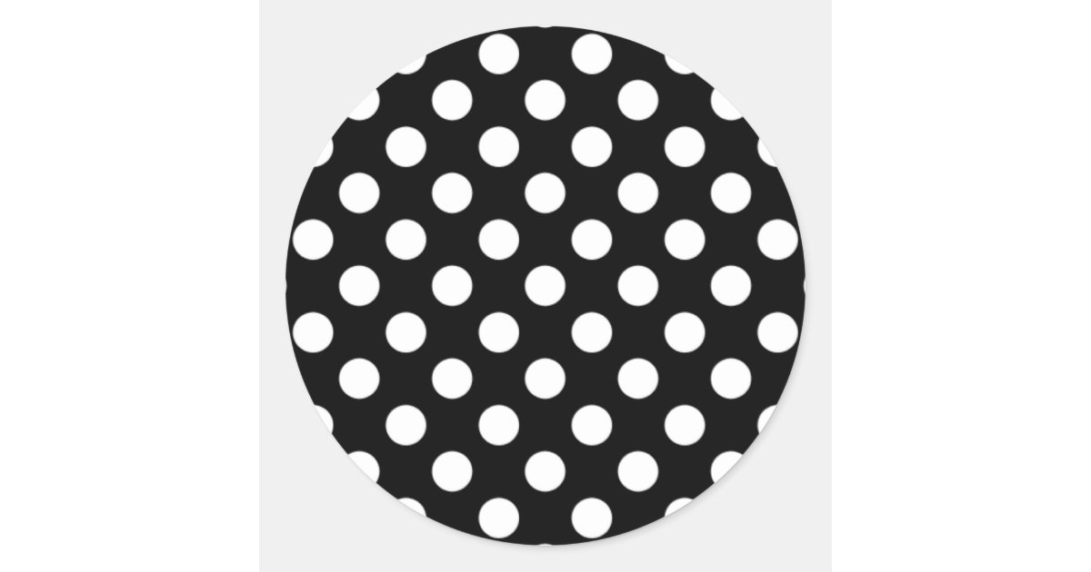 Black and White Polka Dot Sticker | Zazzle