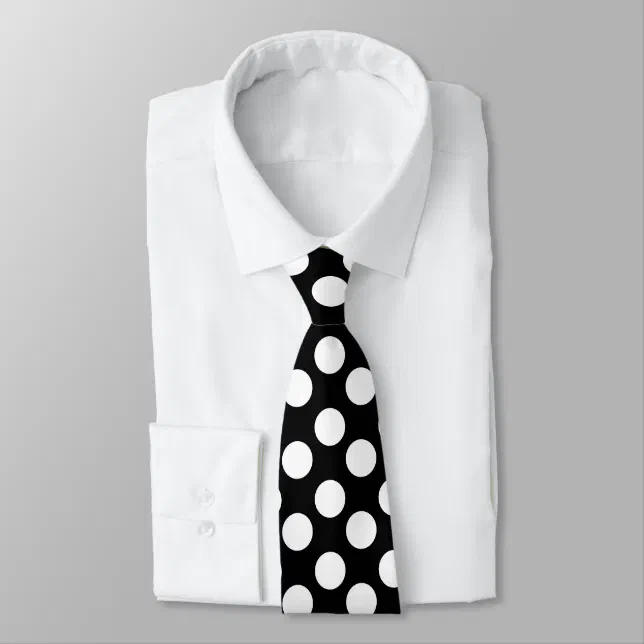 Black and White Polka Dot Tie | Zazzle