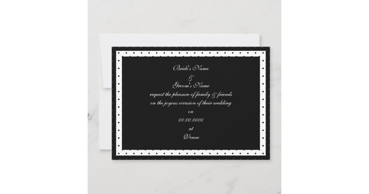 Black and white Polka Dot Wedding Invitation | Zazzle