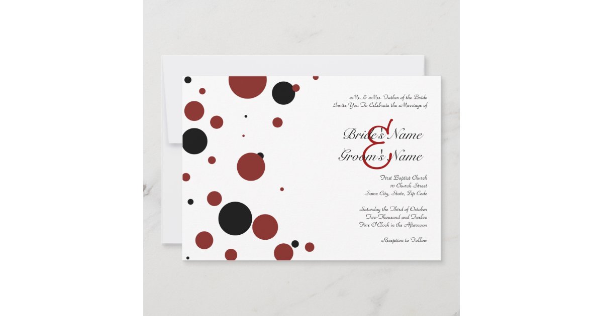 Black and White Polka Dot Wedding Invitation | Zazzle