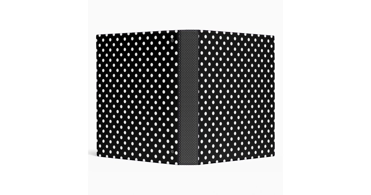 Black and white polka dots 3. 3 ring binder | Zazzle