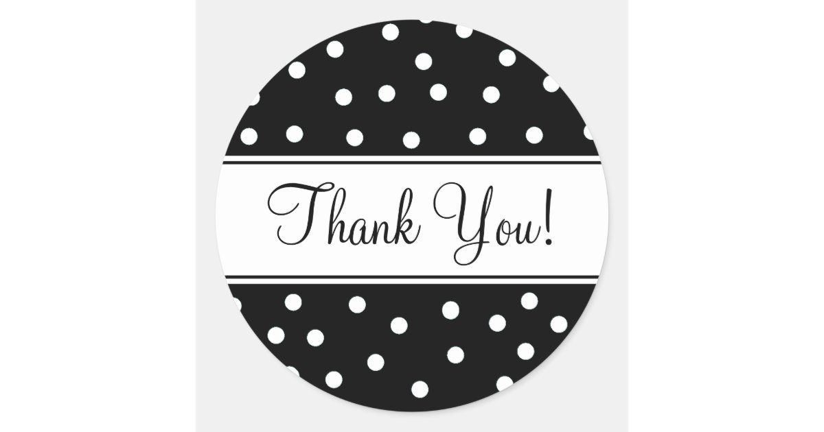 Black and White Polka Dots Classic Round Sticker | Zazzle