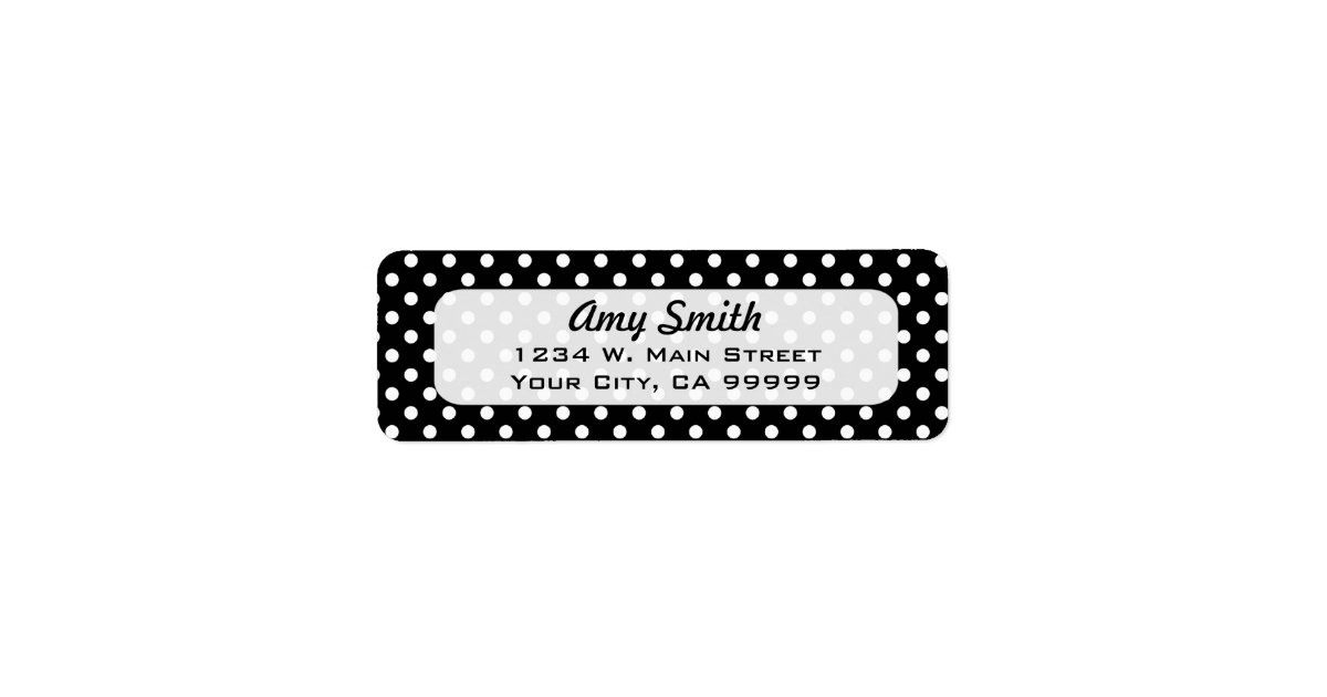 Black and White Polka Dots Label | Zazzle.com