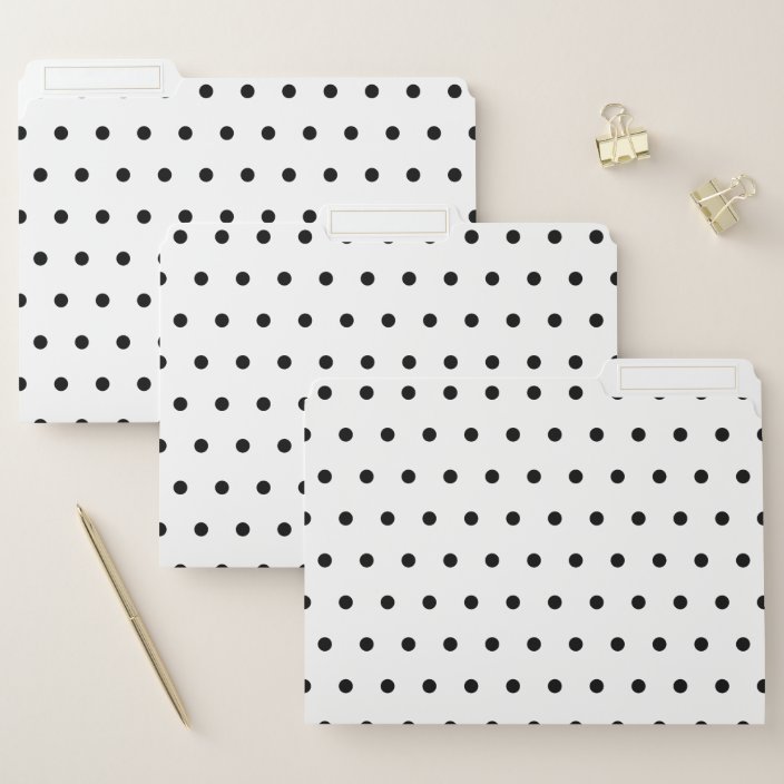 Black And White Polka Dots Pattern File Folder | Zazzle.com