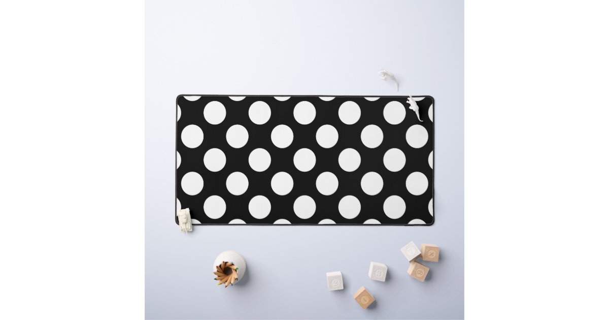 Black and White Polka Dots, Polka Dot Pattern Desk Mat | Zazzle