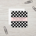 Black and White Polka Dots, Polka Dot Pattern Square Business Card | Zazzle