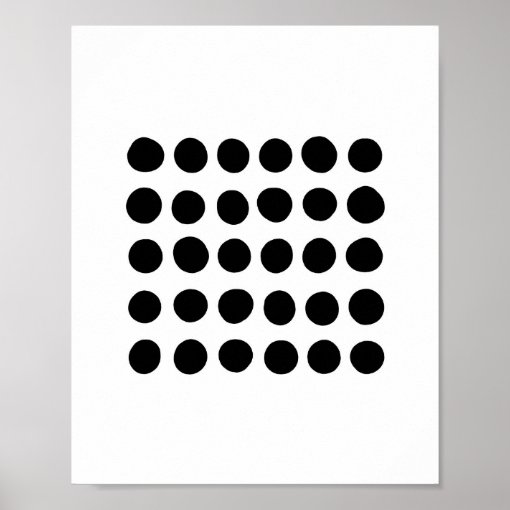 Black and white polka dots. Simple geometric Poster | Zazzle
