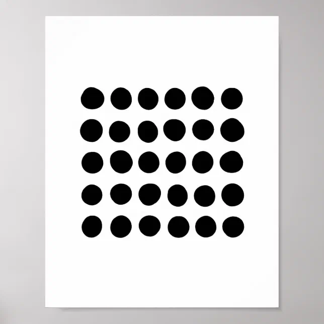 Black and white polka dots. Simple geometric Poster | Zazzle