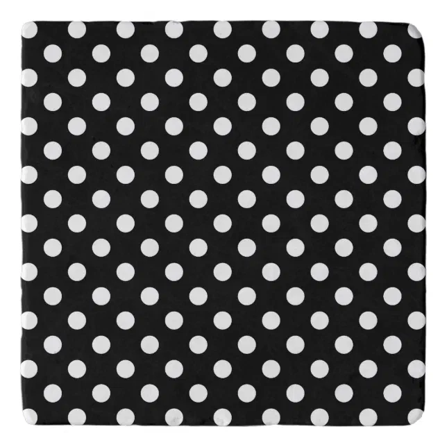 Black and White Polka Dots Trivet | Zazzle