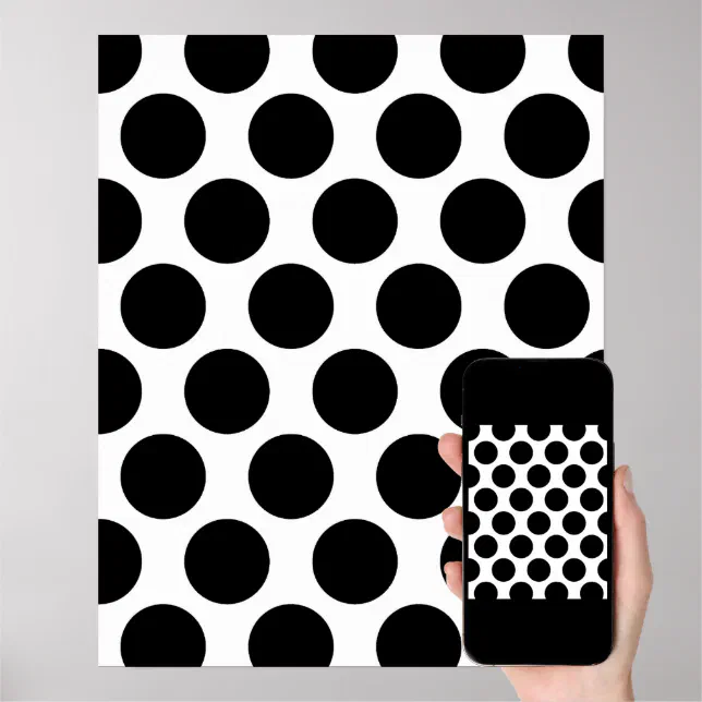 Black and White Polkadot pattern Poster | Zazzle