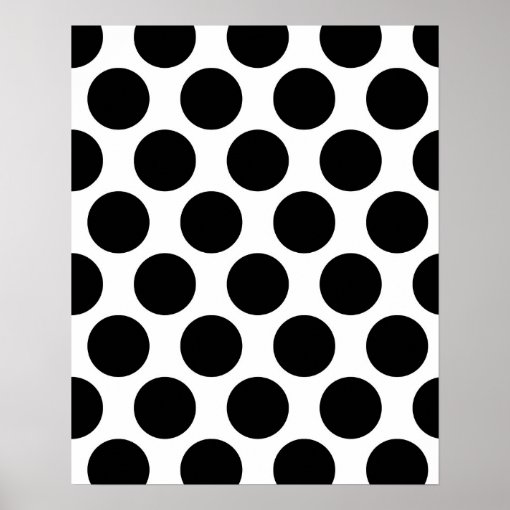 Black and White Polkadot pattern Poster | Zazzle