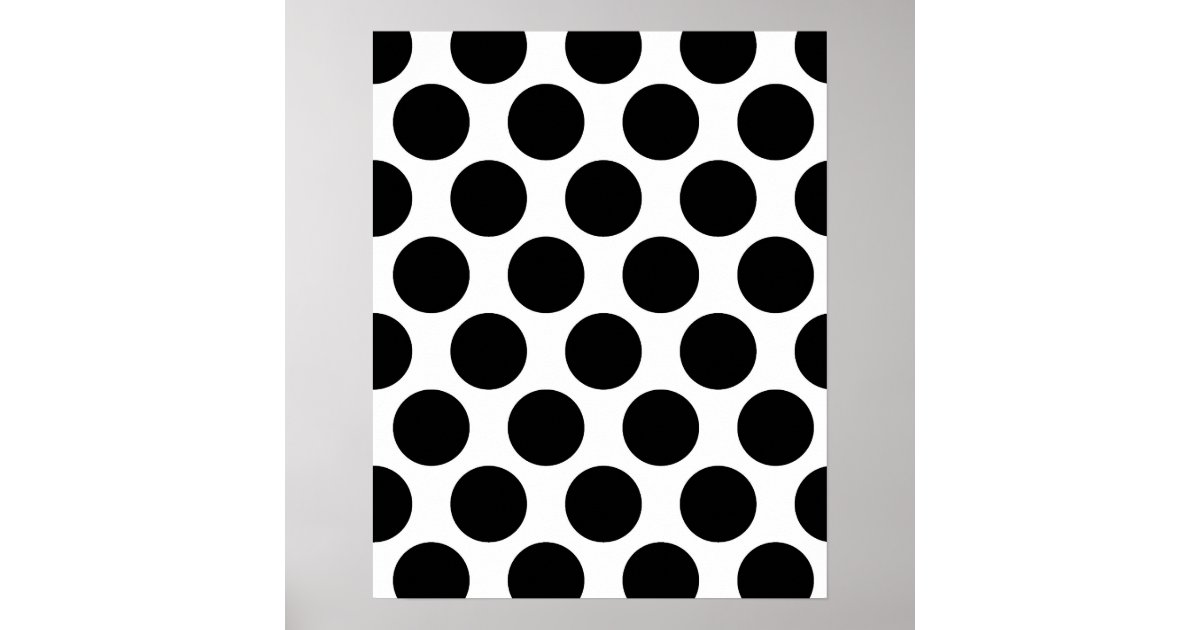 Black and White Polkadot pattern Poster | Zazzle