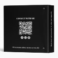Black and White Professional Business QR Code 3 Ring Binder | Zazzle