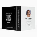 Black and White Professional Business QR Code 3 Ring Binder | Zazzle