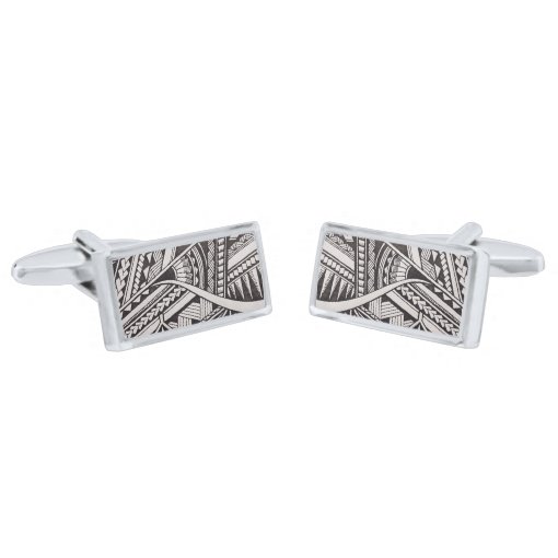 Black and White Professional Tribal Tattoo Pattern Cufflinks | Zazzle