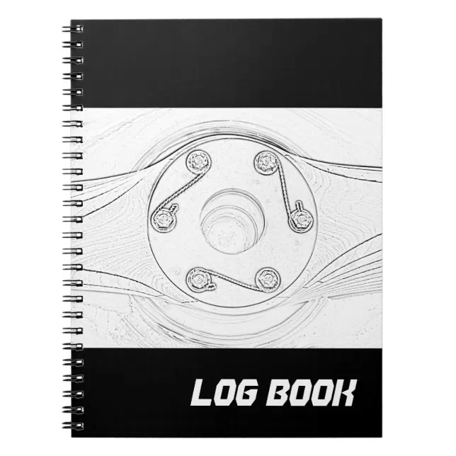Black and White Propeller Flight Log Book | Zazzle