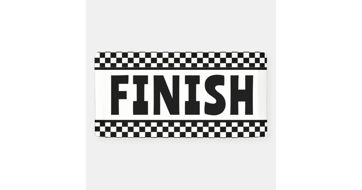 Black and white Racing Finish Line Banner | Zazzle