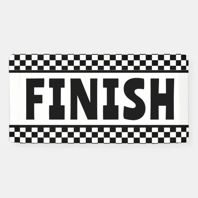 Black and white Racing Finish Line Banner | Zazzle