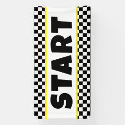 Black and white Racing START Line Banner | Zazzle