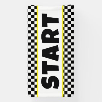 Black and white Racing START Line Banner | Zazzle