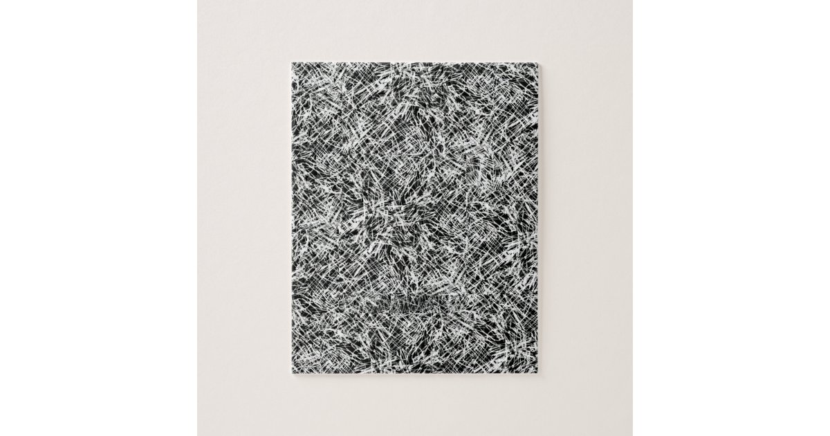Black And White Scribbles Jigsaw Puzzle | Zazzle