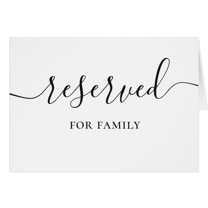 Black and white script wedding reserved sign | Zazzle.com