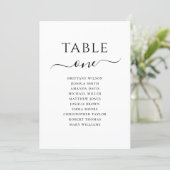 Black and white script wedding seating chart invit invitation | Zazzle