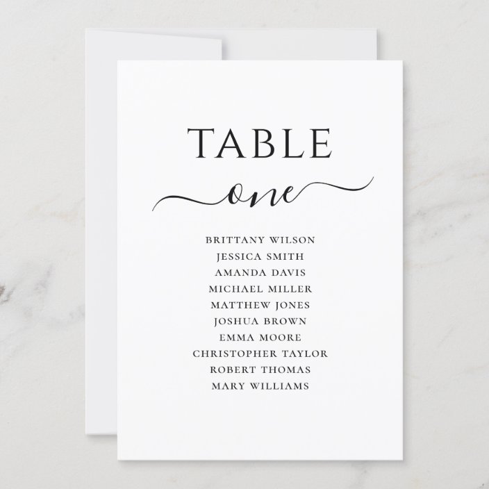 Black and white script wedding seating chart invit invitation | Zazzle.com