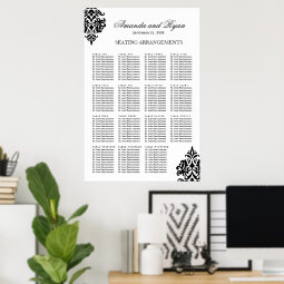 Black and White Seating Arrangement Poster | Zazzle