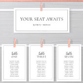 Black and White Seating Chart Card Modern Border | Zazzle