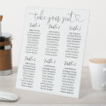 Black And White Seating Chart Table Number Pedestal Sign | Zazzle