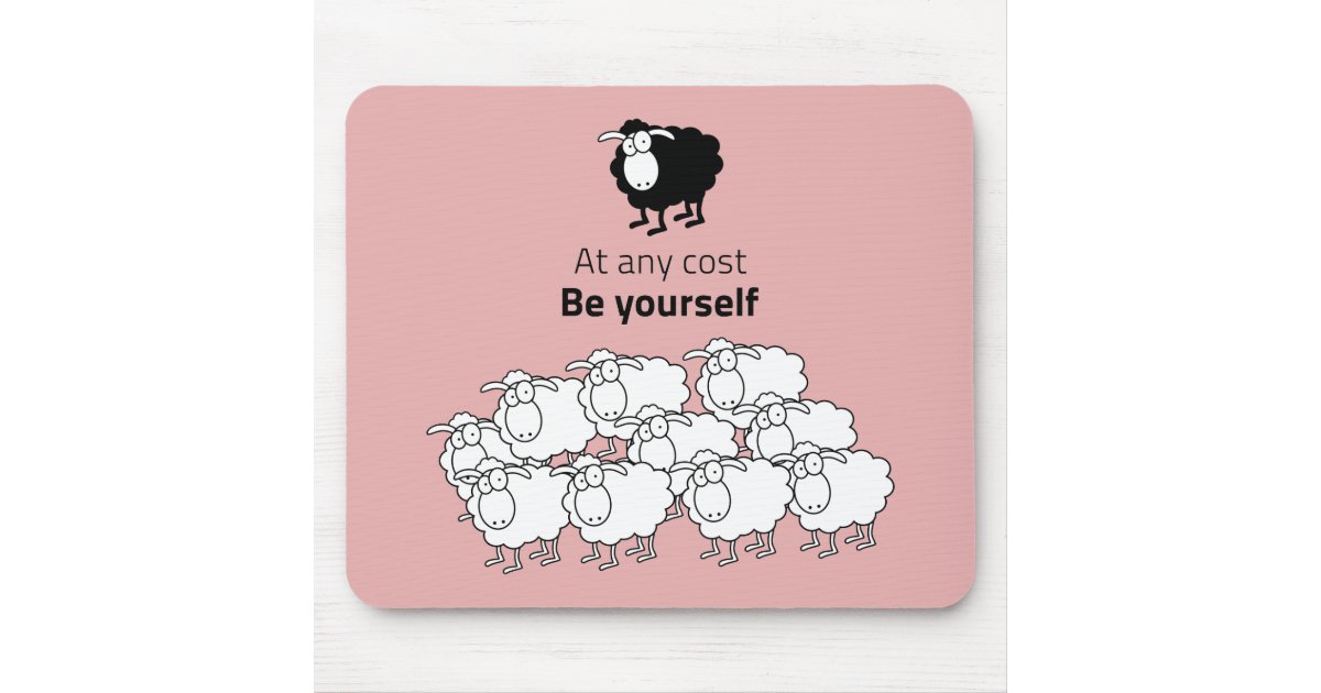 Black and white sheep mouse pad | Zazzle